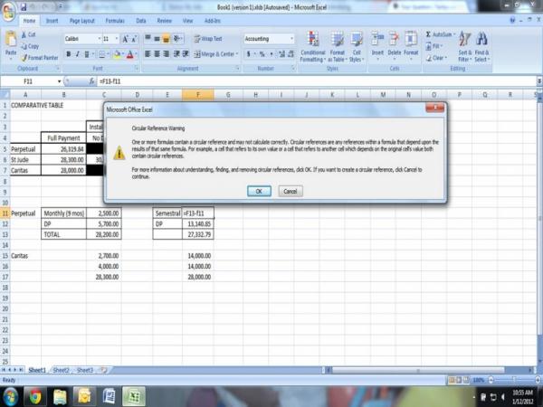 Problem with Excel's Circular Reference Warning - Techyv.com Problem with Excel's Circular Reference Warning - Techyv.com